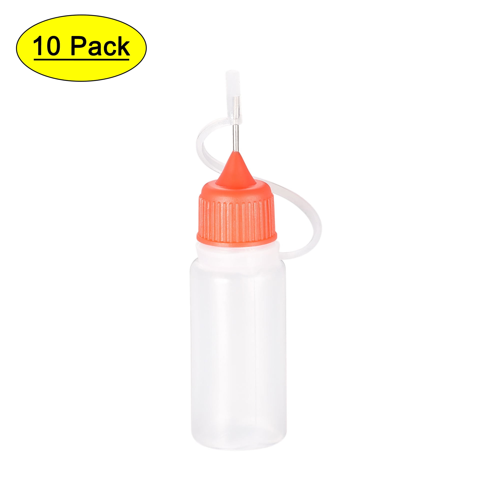 Uxcell Needle Tip Bottle Precision Plastic Applicator 10ml with Red Cap ...