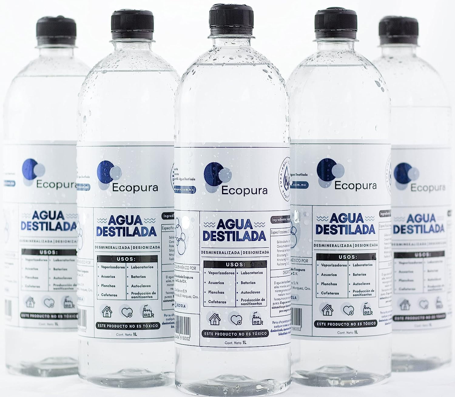 Agua destilada 1 litro Ecopura caja con 12 piezas AGUA DESMINERALIZADA ...
