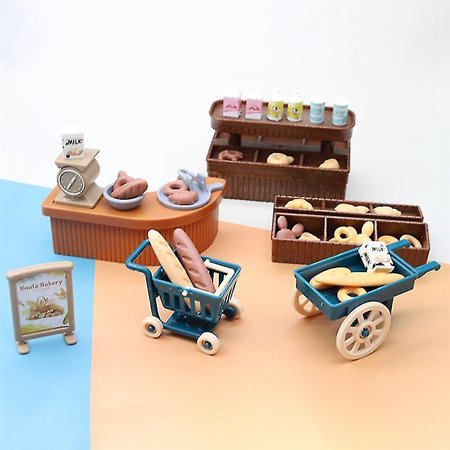 Cute Mini Bakery Simulation Shop Dollhouse Milk Bread Play House Toys ...