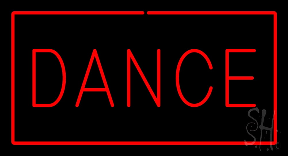 Red Dance with Red Border LED Neon Sign 20" Tall x 37" Wide - inches ...