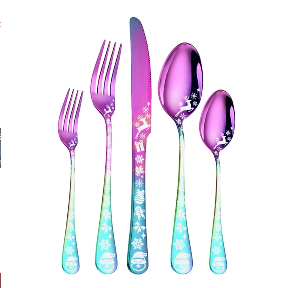 Click here for Aougo 5 Pieces Christmas Flatware Set Stainless St... prices