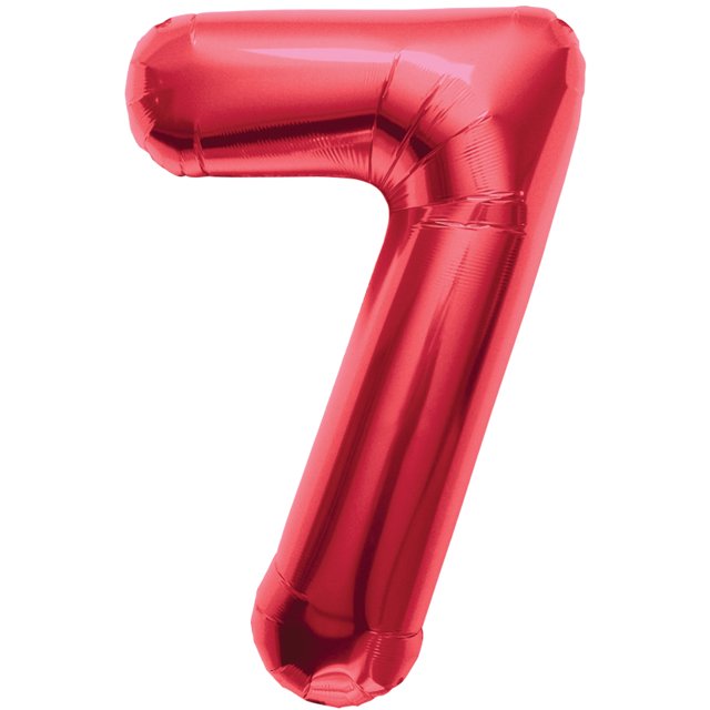Northstar Solid Color Number 7 Jumbo Helium Shape 34" Foil Balloon, Red ...