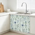 Blue Floral Spring Small Cabinet Curtains 10"W x 11"L, Sage Green ...