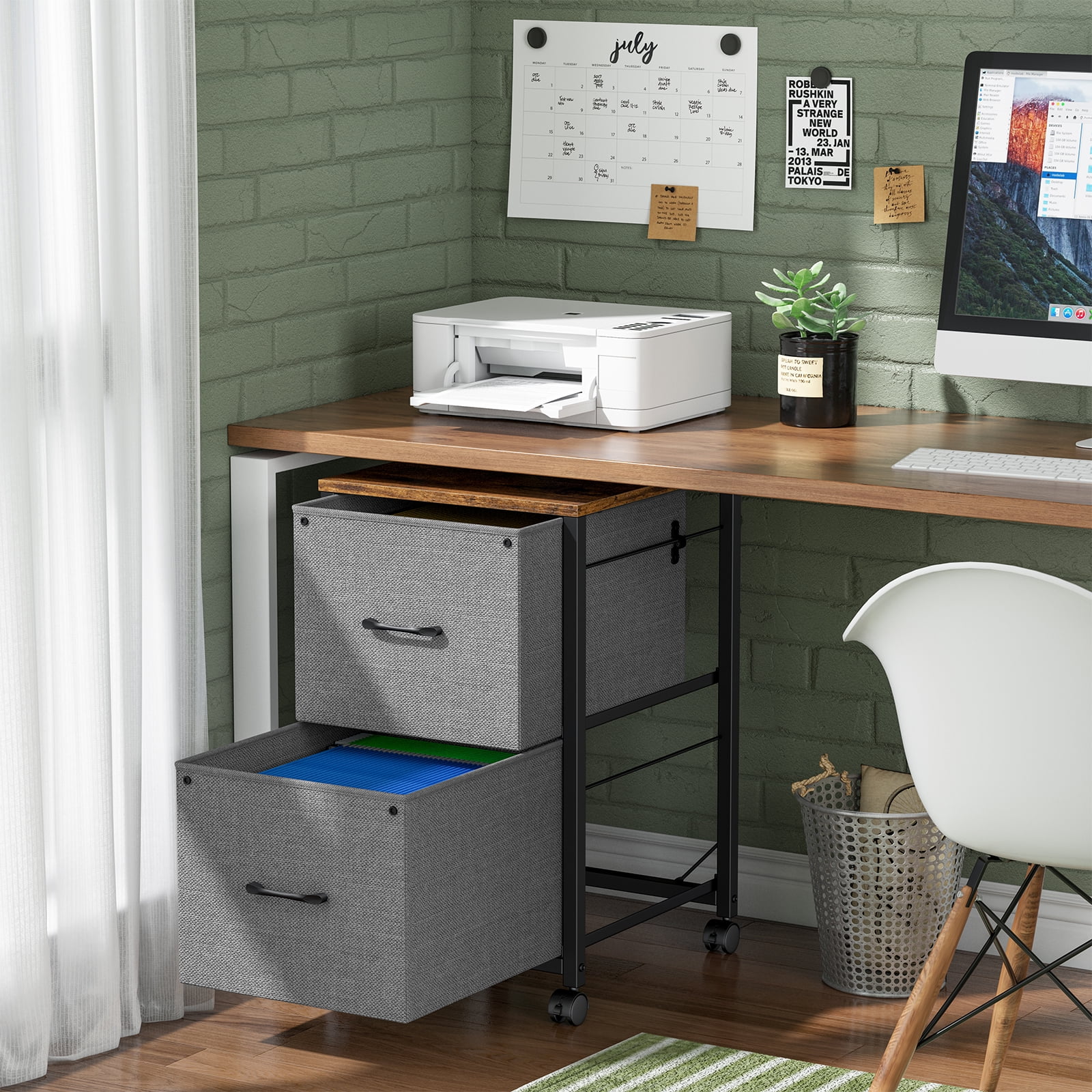 Buy Raybee 2-Drawer Vertical Mobile File Cabinet,Rolling Printer Stand ...