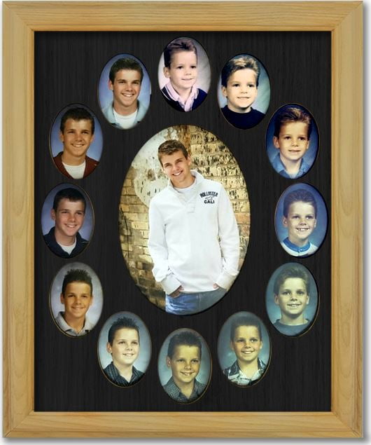 School Years Picture Frame - Oval Collage - Holds 2x3 Wallet Photos - K ...