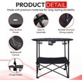 Camping Table, 2-Tier Folding Portable Table with 4 Cup Holders ...