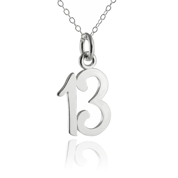 Fashionjunkie4Life - Sterling Silver Number 13 Thirteen Charm Necklace ...