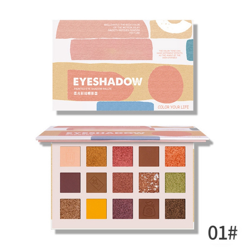 JANDEL 15 Colors Nude Shining Eyeshadow Palette Shimmer Matte Eyeshadow ...