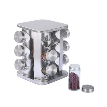 Rotating Spice Rack with Jars, Spinning Spice Rack Shelf, Revolving ...