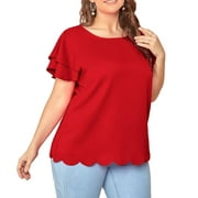 Plus Size Red Tops