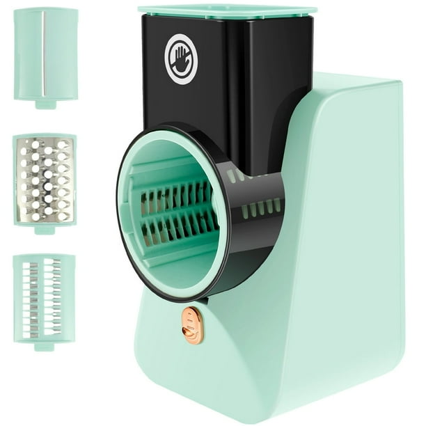 MesaSe Electric Cheese Grater with 4 Attachments One-Touch Operation ...