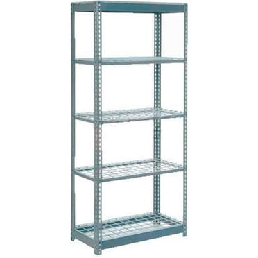 Global Industrial Extra Heavy Duty Shelving with 5 Shelves & Wire Deck ...