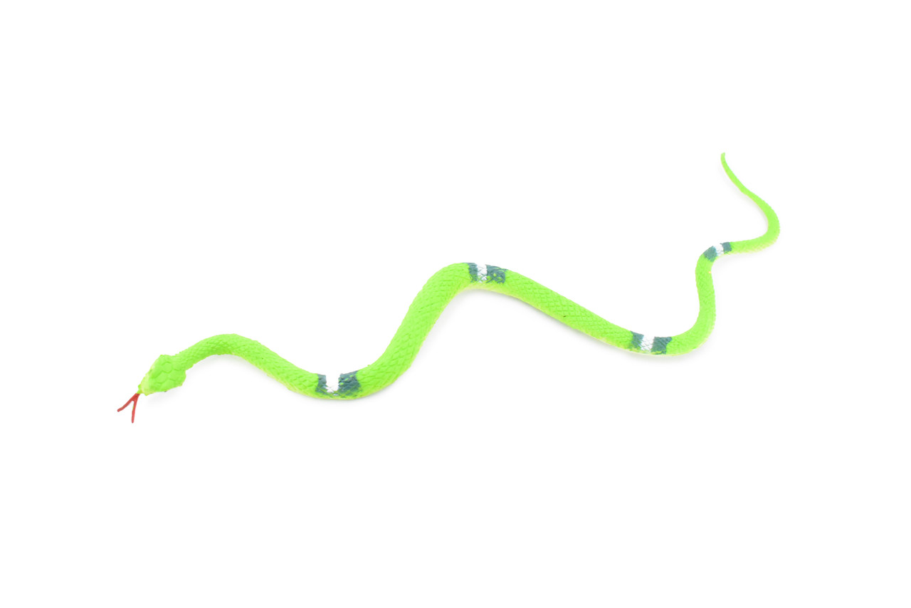 Snake, Green, Rubber Reptile, Educational, Realistic Hand Painted ...
