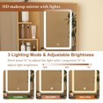 GVN Makeup Vanity Desk with LED-Illuminated Mirror and Power Outlet ...