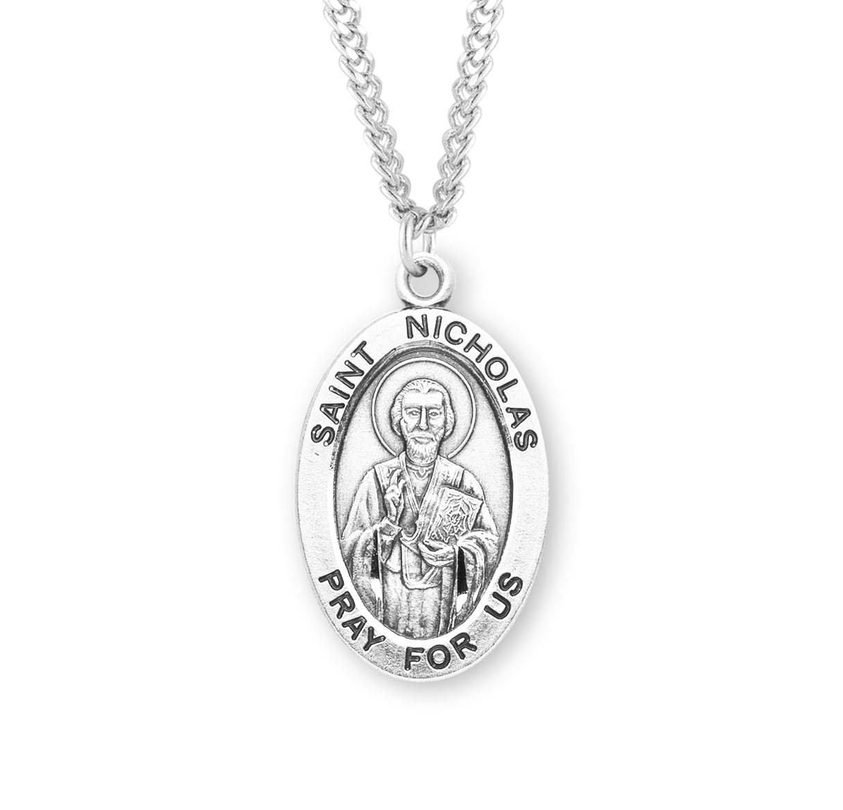 St. Nicholas Sterling Silver Medal Necklace - Walmart.com
