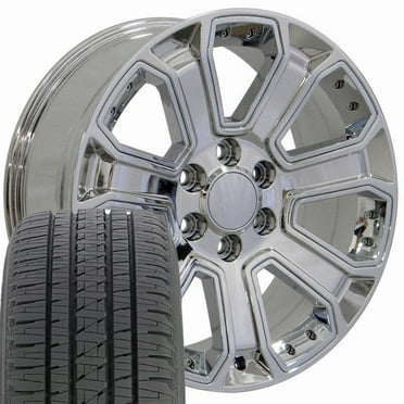 22 inch Chrome 5822 Wheels & Bridgestone Tires fit GM Trucks - GMC ...