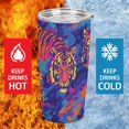 Tiger Tumbler Print 20oz Stainless Steel Coffee Cup with Lid & Straw ...