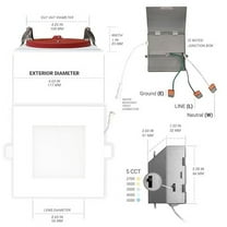 Luxrite 6" Square LED Recessed Lighting, Color Temperature Selectable ...