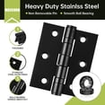 3in Ball Bearing Door Hinges 3 Pack, Small Black Heavy Duty Stainless ...