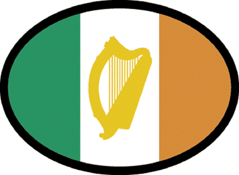 IRELAND FLAG With HARP Sticker - Orignal Artwork Vinyl - Reflective ...