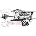 Deep Red Cling Stamp 4"X5"-Vintage Biplane - Walmart.com