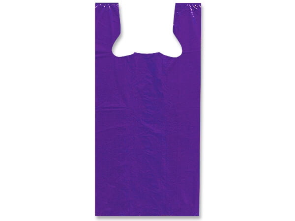 Pack Of 1000, Solid Purple 50% Recycled T Sacks 11.5 X 6.5 X 21.5" .60 ...