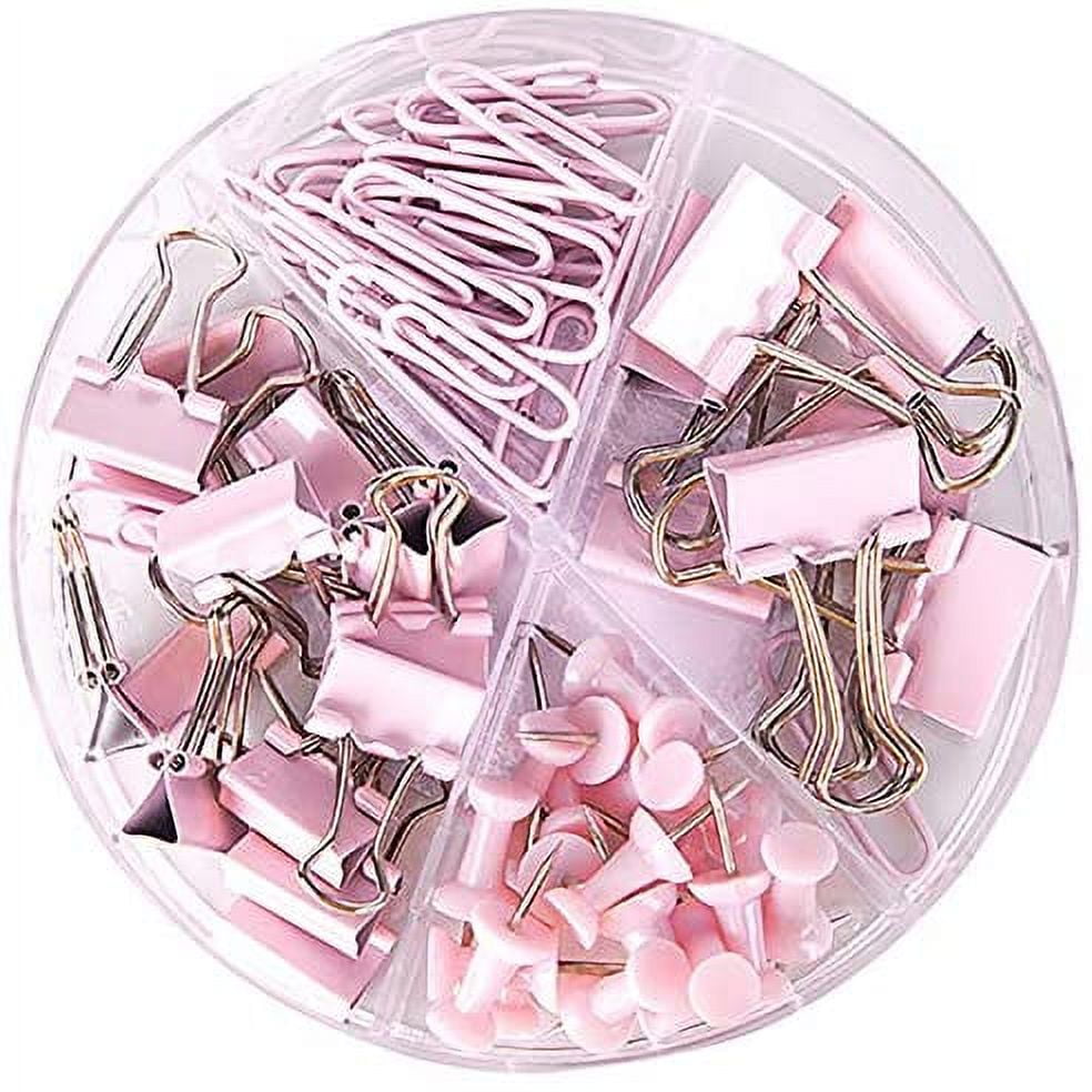 Clips de papel Binder Clips Push Pins Sets con caja de acrílico para ...