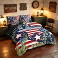 Manfei Eucalyptus Star Print Full Size Bedding Sets, USA Flag Stripe ...