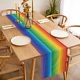 Colors Gradient Cotton Linen Table Runner Purple Blue Green Yellow ...