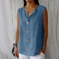 Spring Tops for Women Solid Color Henley Neck Sleeveless Tank Top with ...