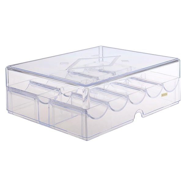 Por Clear Acrylic Chips Tray 200 Chips Holder Display Case Professional ...