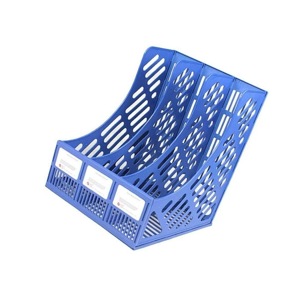 Desk File Holder 3 Compartment Vertical File Organizer Files Storage ...