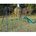 3-in-1 Heavy Duty Metal Swing Set with Secure Belt Swing, Durable ...