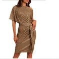 Apricot One-Shoulder Ruched Sequin Mini Party Dress For Women - Walmart.com