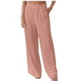 Yuwull Womens Pants Flowy Pants Casual Loose Wide Leg Linen Pants For