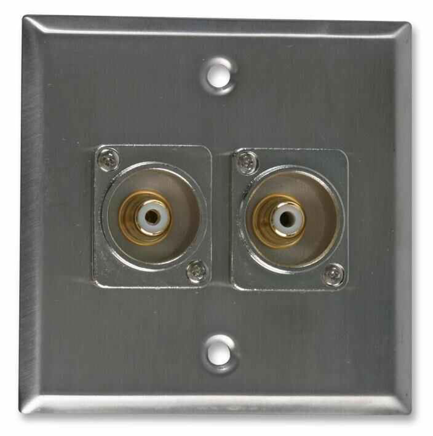 PRO SIGNAL - Steel AV Wall Plate with 2 x RCA Sockets - Walmart.com