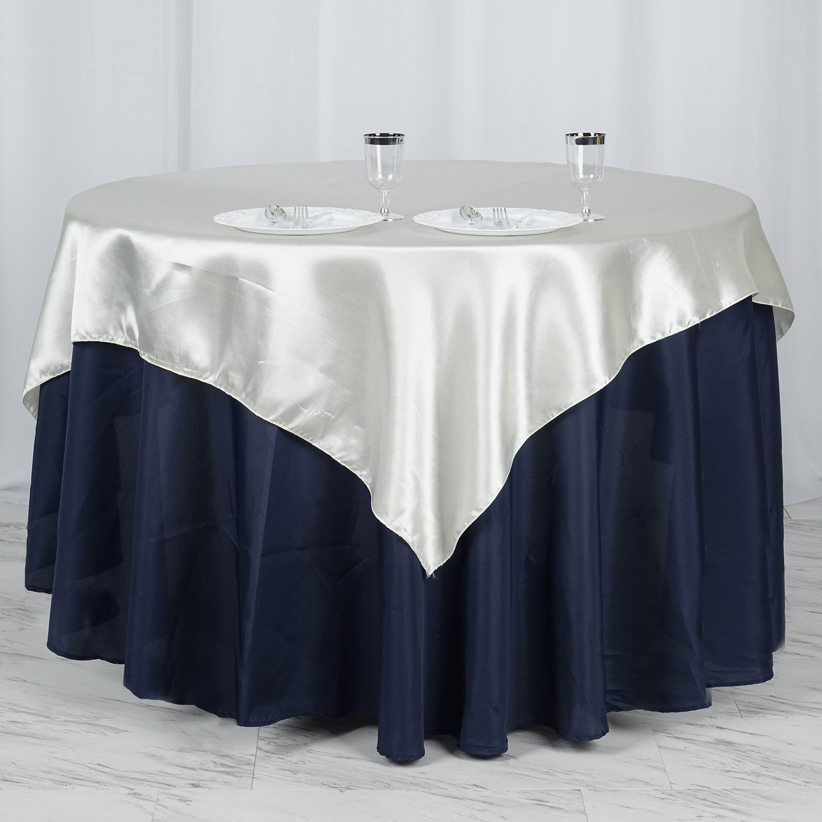 Efavormart 60" SATIN Square Tablecloth Overlay For Wedding Catering ...