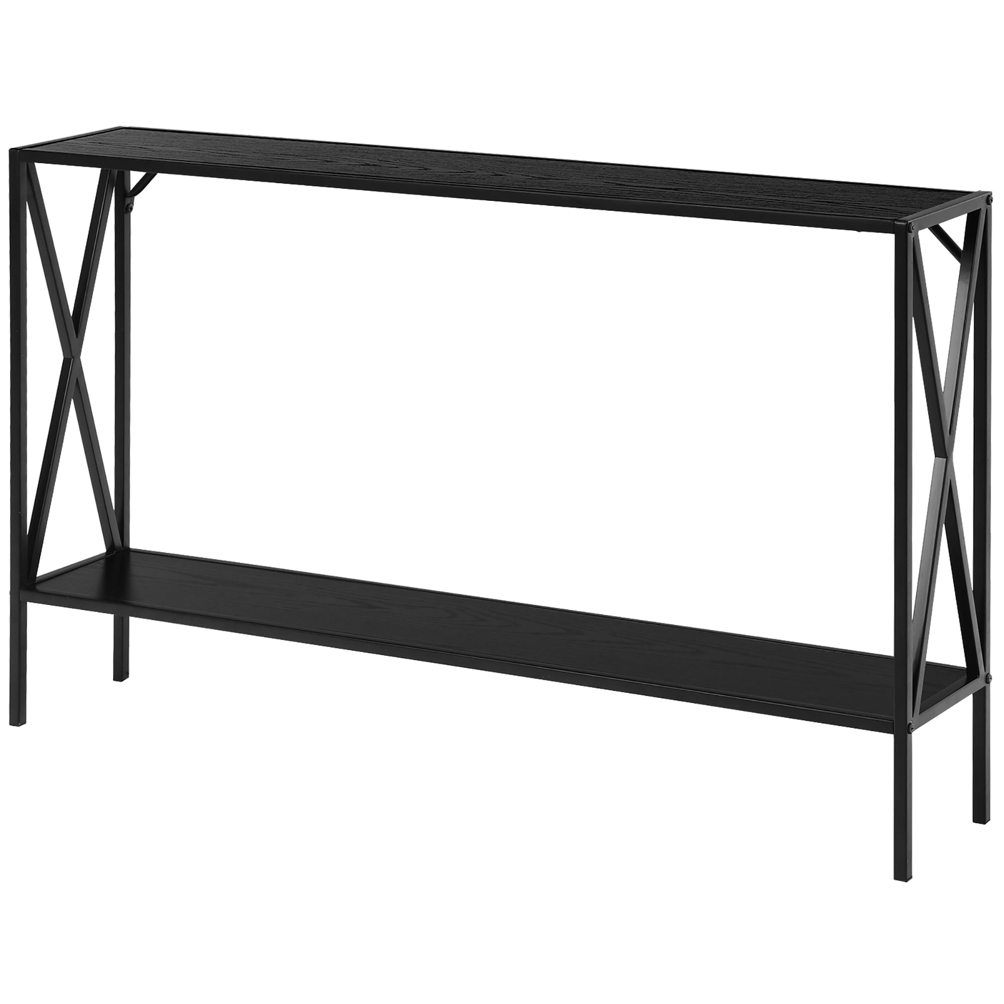 Costway 2 Tier Console Table Narrow Accent Side Entryway Table Metal ...