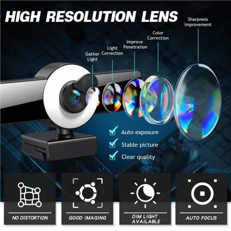 8K Full High Definition Webcam Autofocus Fill Light Camera Camera Fill ...