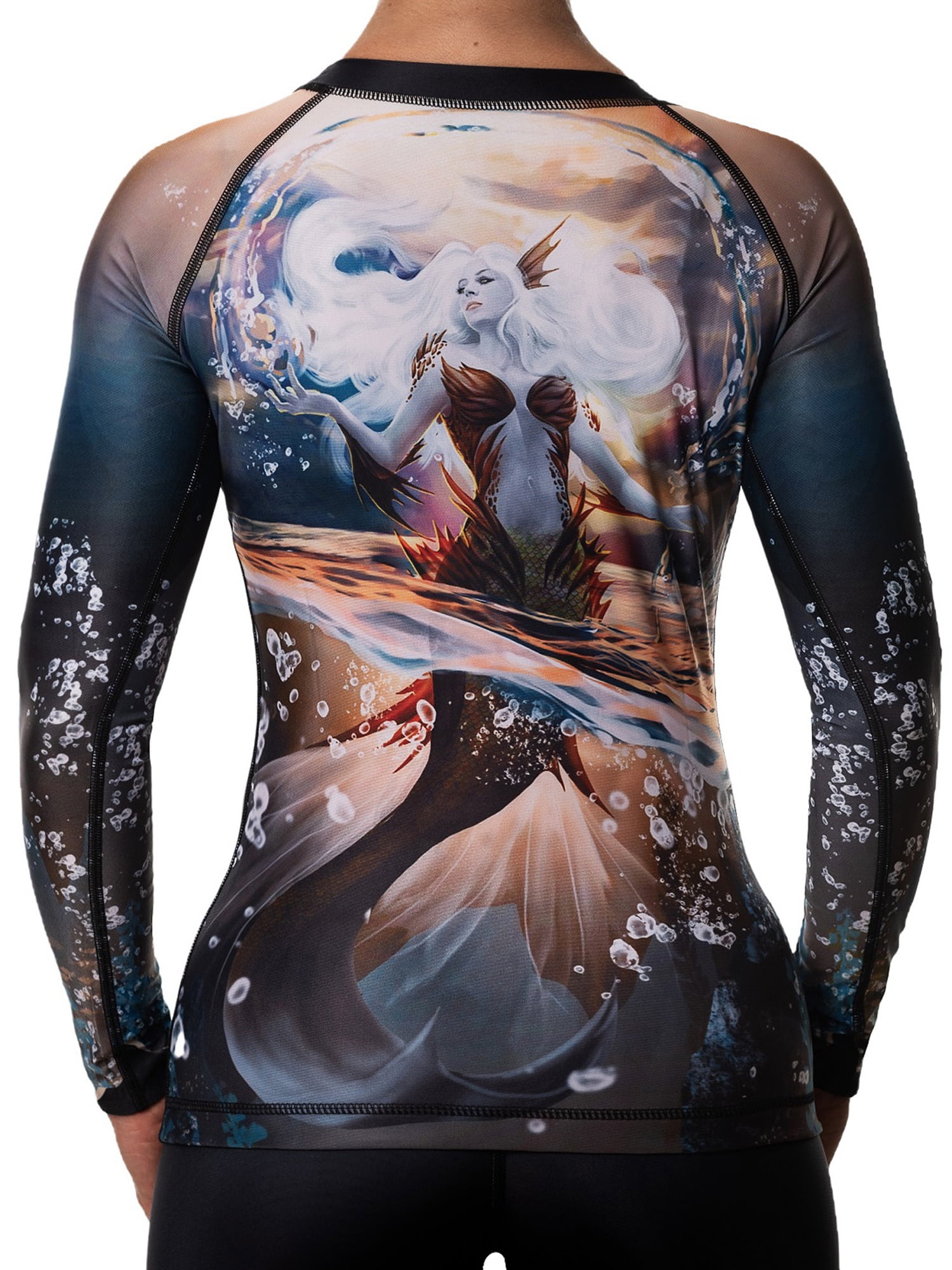 Raven Fightwear Women's The Mermaid BJJ Rash Guard MMA Black - Walmart.com