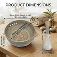 1-Pack Ceramic Garlic Grater Bowl with Stripper Holes, 3-in-1 Stoneware ...