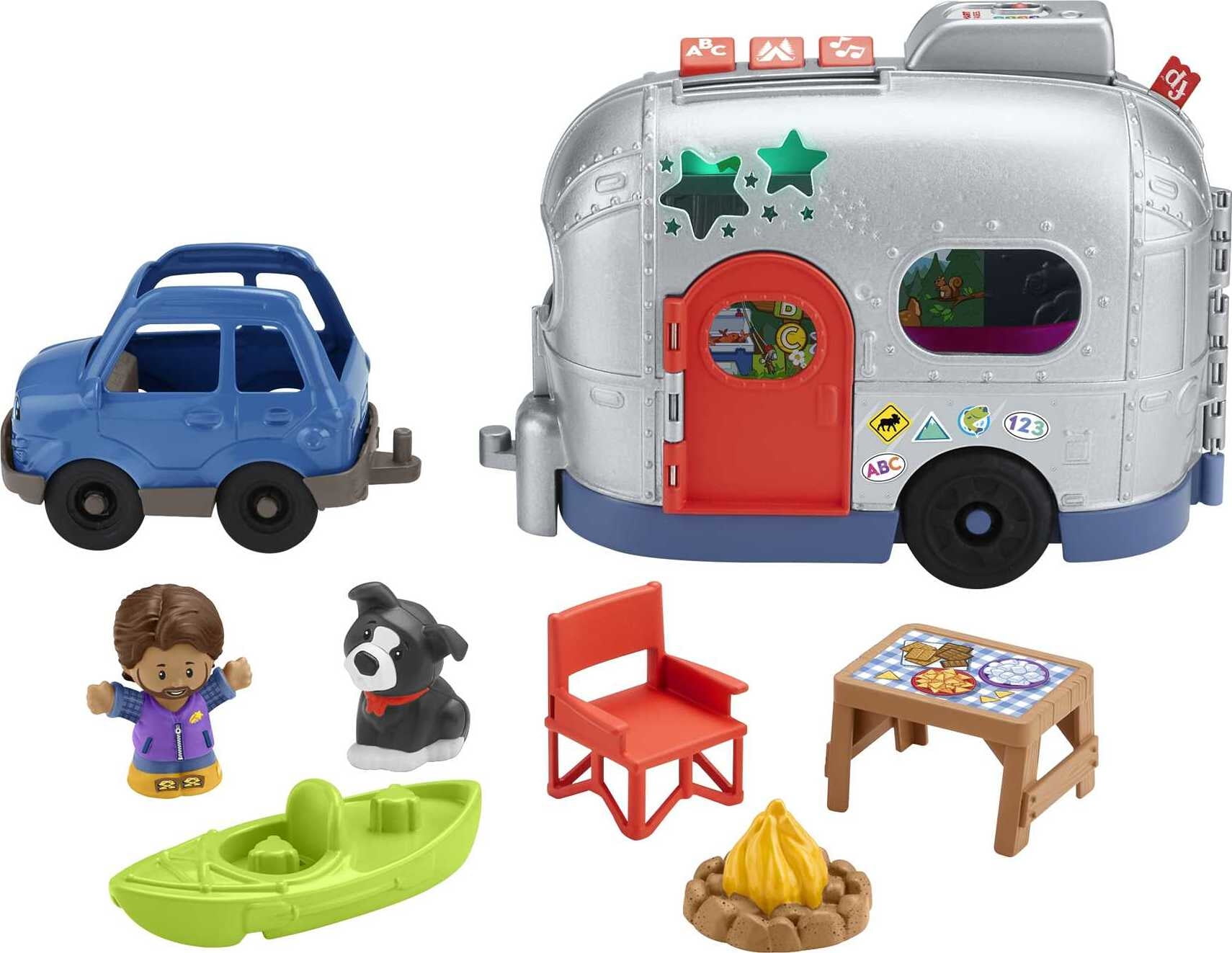 Fisher-Price Little People Light-Up Learning Camper Electronic Toddler ...