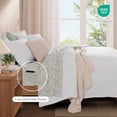 7-Piece Green Pre-washed Queen Comforter Set, Ultra Soft All Season Bed ...