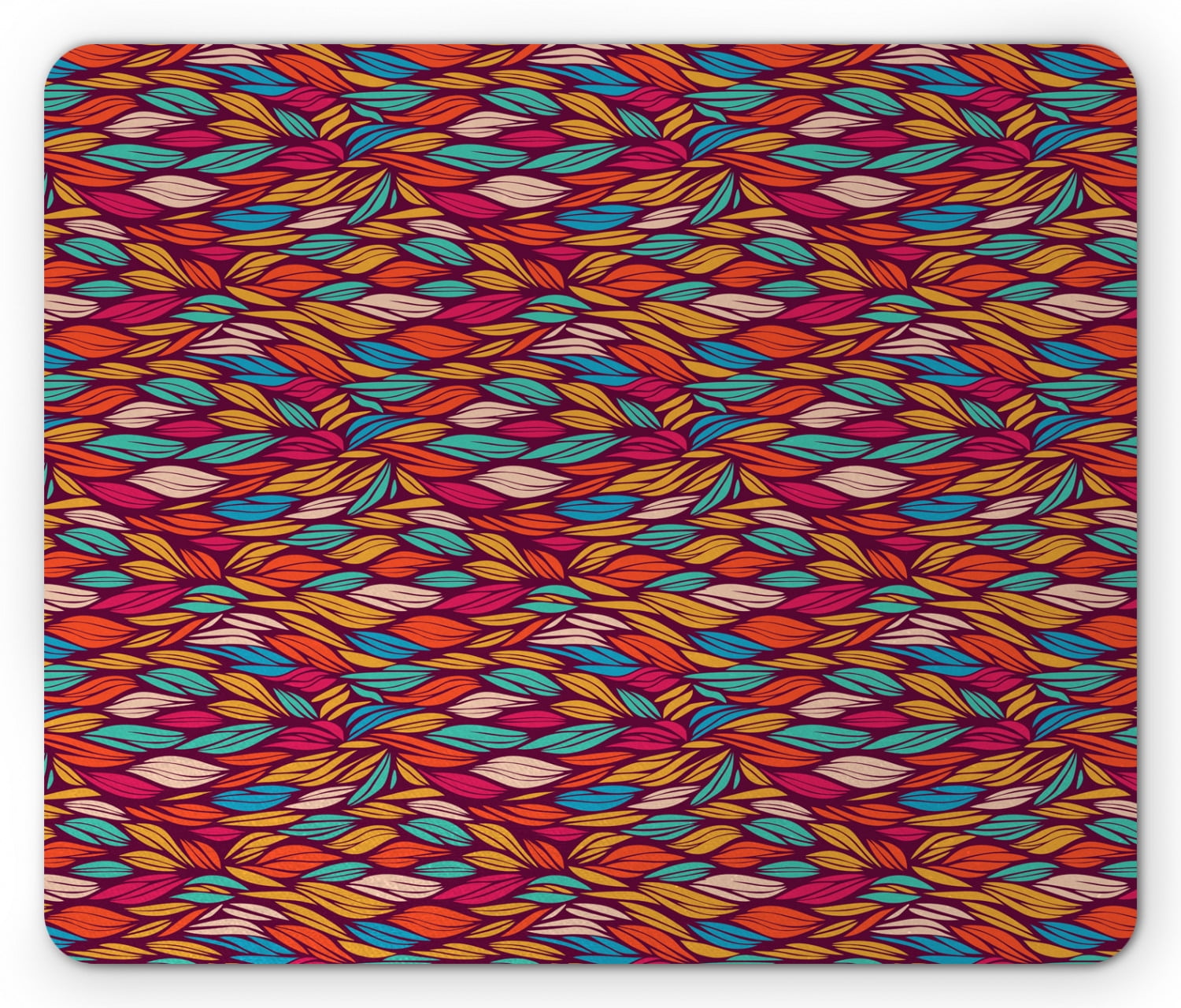 Colorful Mouse Pad, Abstract Funky Art Pattern with Waves in Warm ...