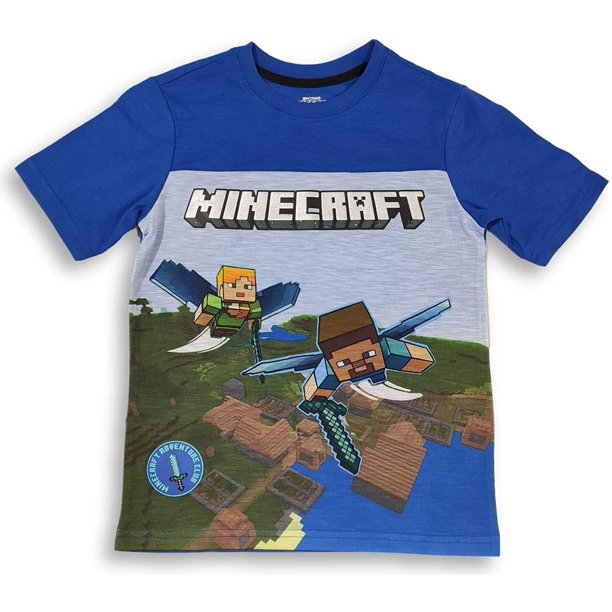 Minecraft - Minecraft Boys 4-18 Short Sleeve Top - Walmart.com ...