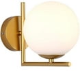 Elegant Frosted Glass Ball Wall Lamp - Decorative Globe Moon Light for ...