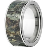 Realtree Timber Men's Camo 10mm Stainless Steel Wedding Band with ...