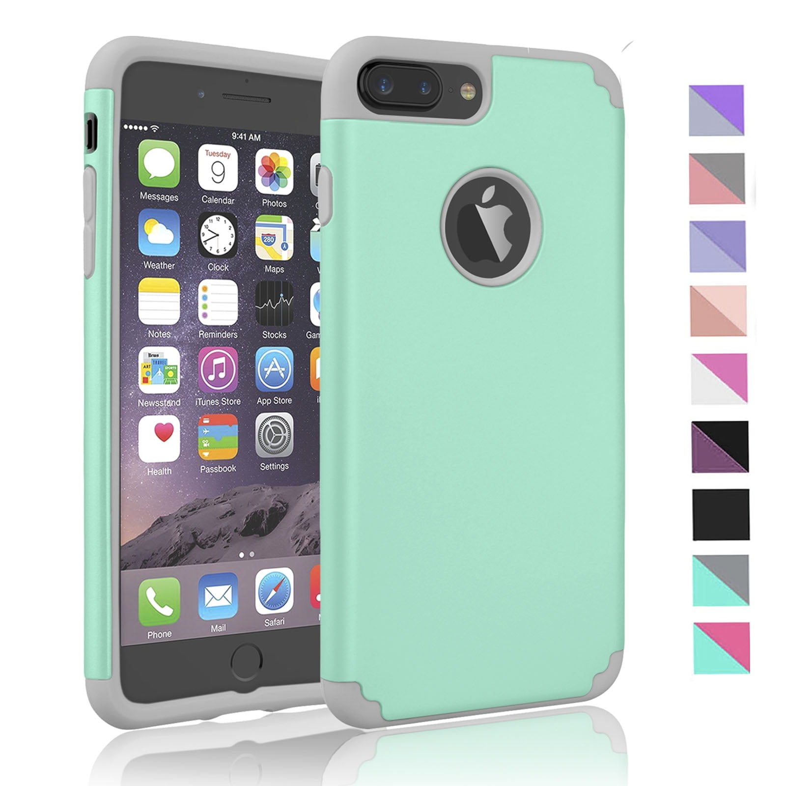 iPhone 8 Plus Case, iPhone 8 Plus 2017 Case,Njjex Shock Absorbing Hard ...