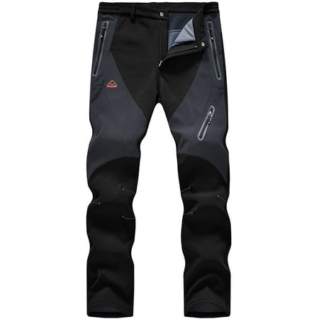 Diayung Men's Winter Hiking Pants Waterproof Fleece Lined Ski Snow ...