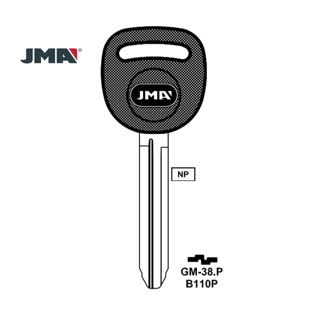 JMA Replacement Uncut Key Blank for GM B110P - GM-38.P (5 Pack ...
